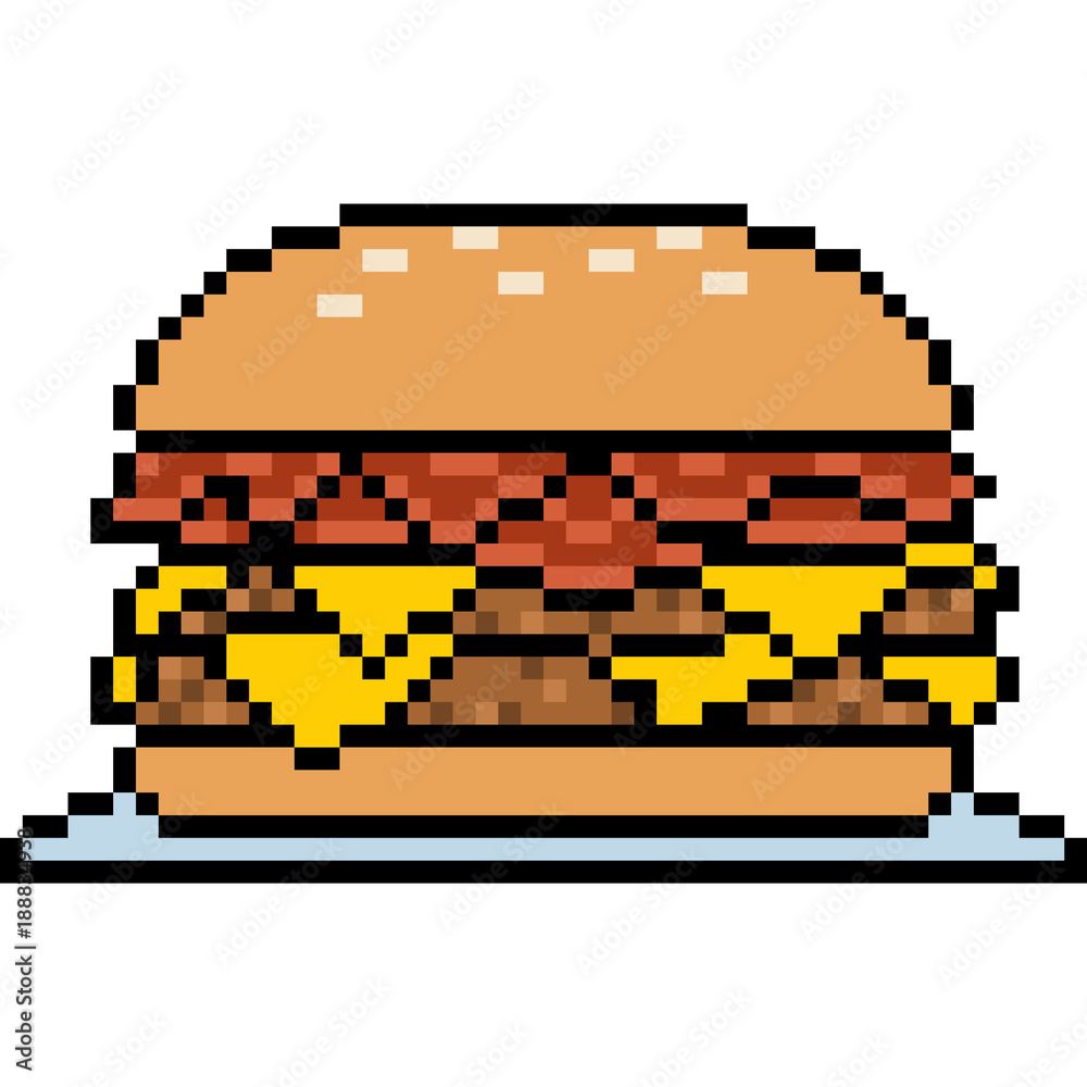vector pixel art hamburger Stock Vector | Adobe Stock