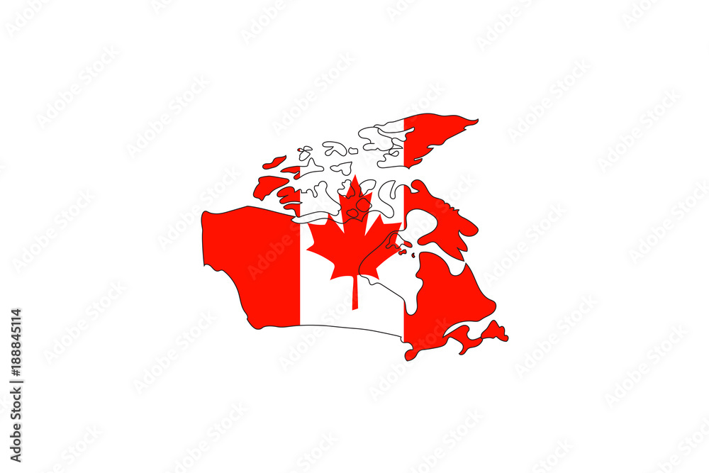Canada flag in shape of country map Stock Vector | Adobe Stock