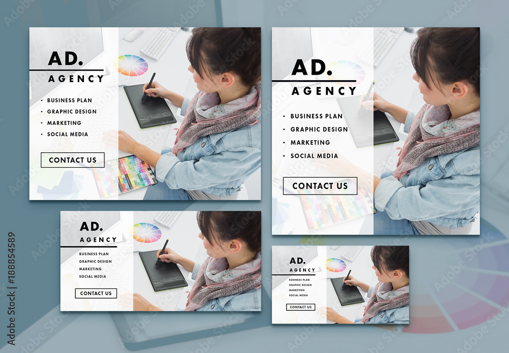 Ad Agency Social Media Posts Set 2 Stock Template | Adobe Stock