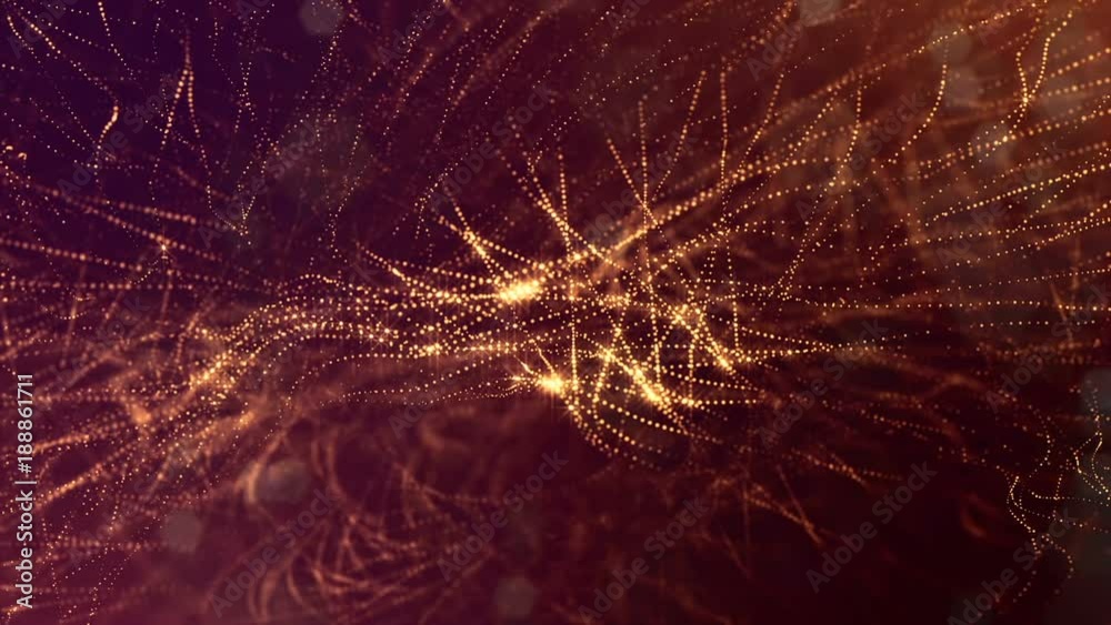 gold seamless abstract background with particles. Virtual space with ...