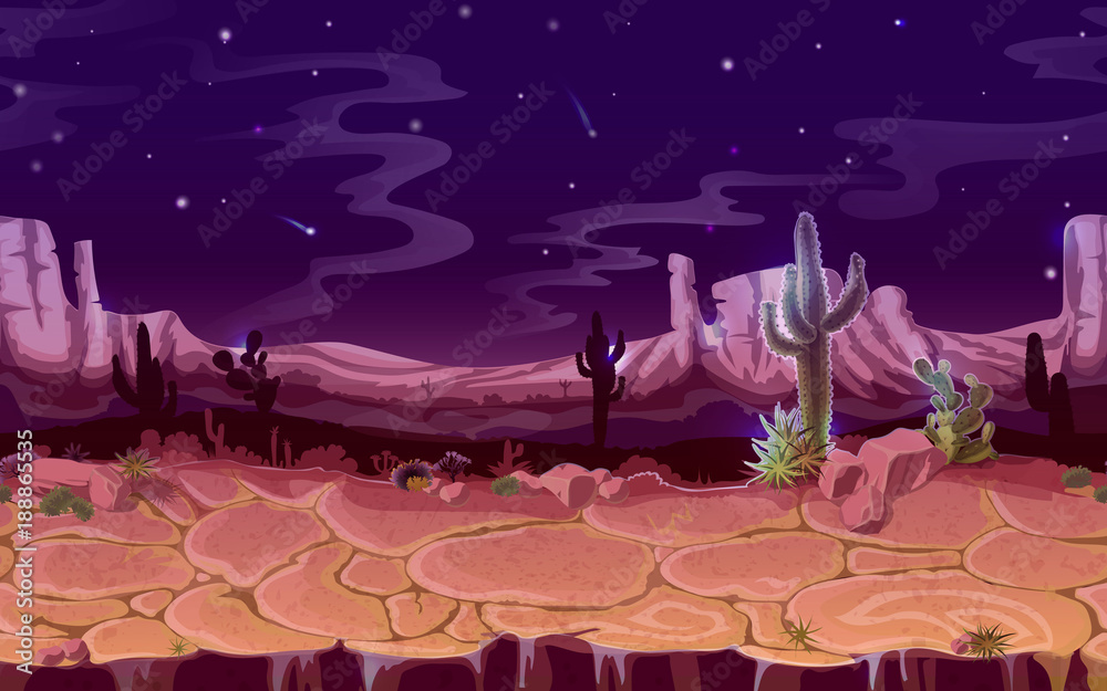 Cartoon Night Background Scene