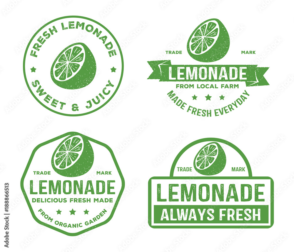 vector design badge, label, logo pack of lemonade beverage, lemon syrup ...