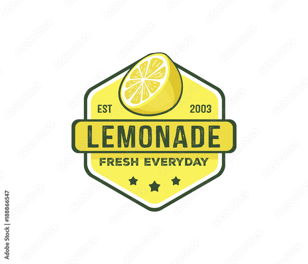 vector design badge, label, logo of lemonade beverage, lemon syrup ...