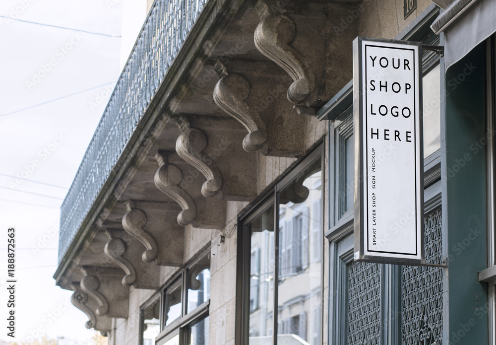 Outdoor Store Banner Signage Mockup 3 Stock Template | Adobe Stock
