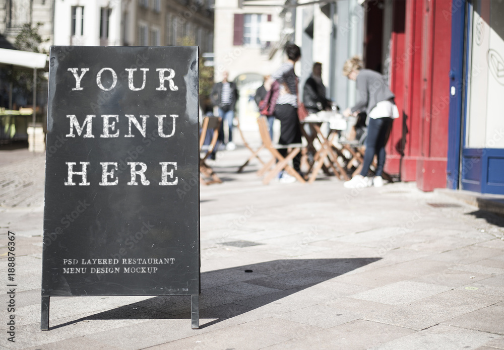 Restaurant Sign Mockup 1 Stock Template | Adobe Stock