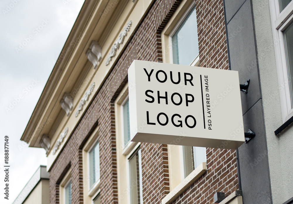 Outdoor Store Banner Signage Mockup 3 Stock Template | Adobe Stock