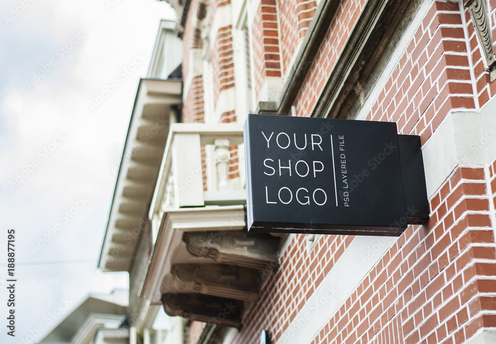 Outdoor Store Banner Signage Mockup 4 Stock Template | Adobe Stock
