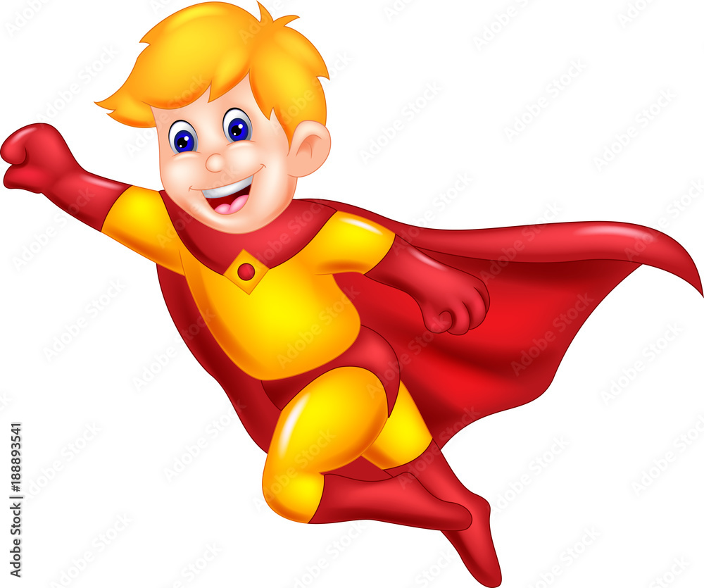 handsome superman cartoon flying with smile and waving Stock ...
