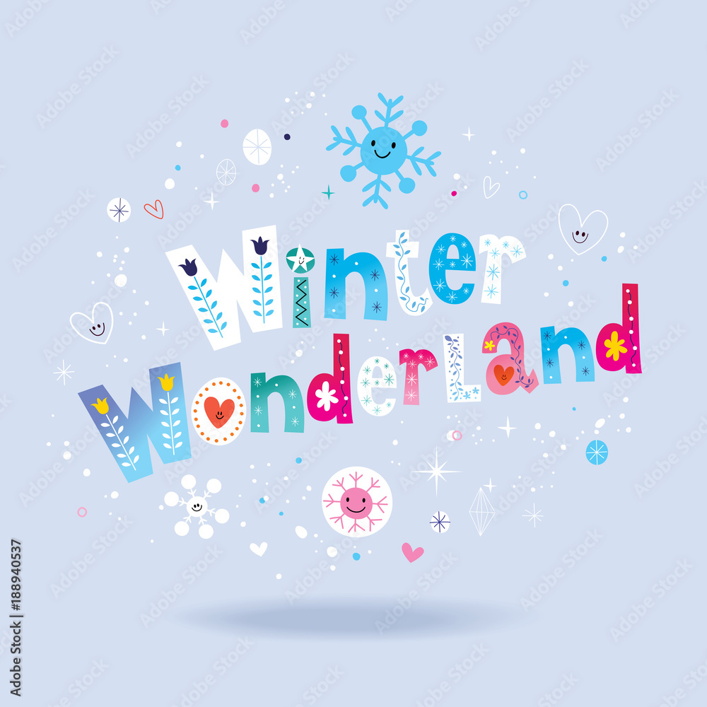 winter wonderland lettering design Stock Vector | Adobe Stock