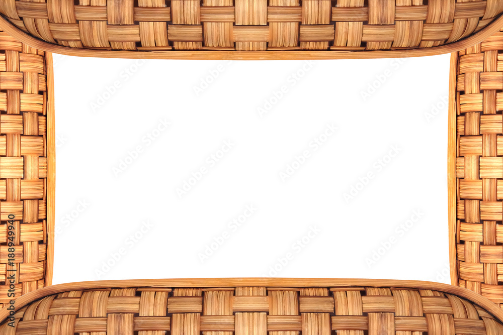 Bamboo frame weave texture on White background, copy space Stock Photo ...