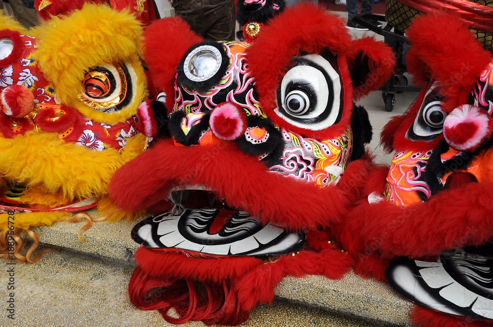 Lion dance performance during Chinese New Year Festival at Seremban ...