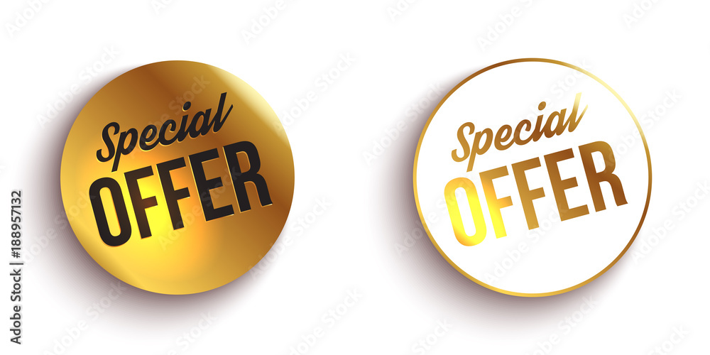 Set of color special offer buttons or badges. Vector illustration ...