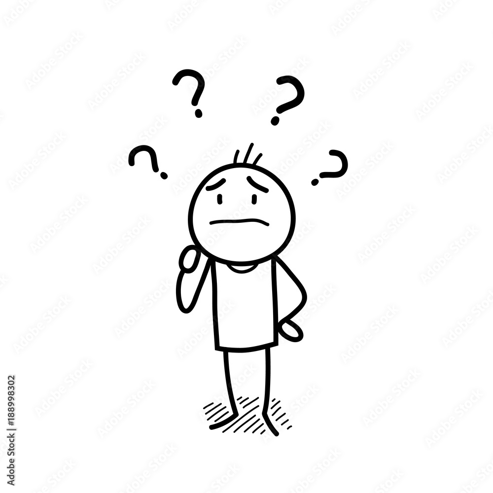 Curiosity Doodle, a hand drawn vector doodle illustration of a curious ...