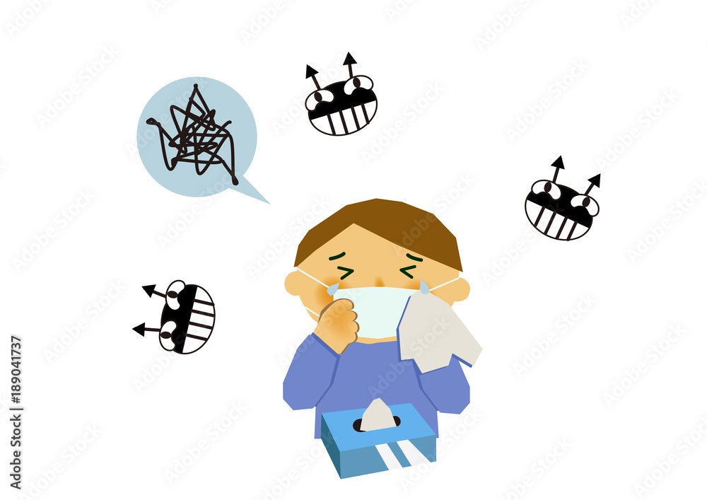 風邪、インフルエンザの病原菌のイメージ。 Stock Vector | Adobe Stock