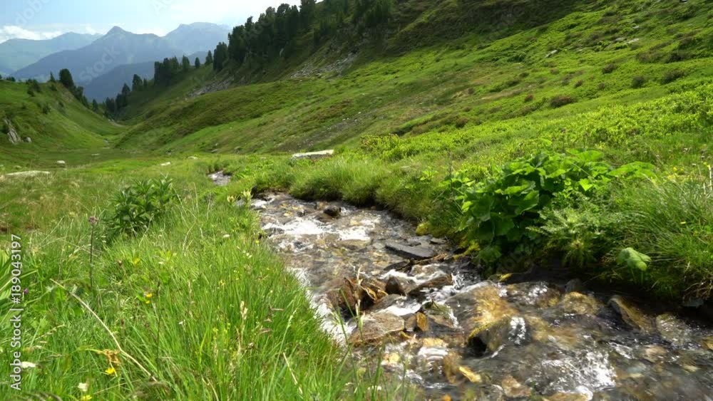 River in valley at mountain Stock Video | Adobe Stock