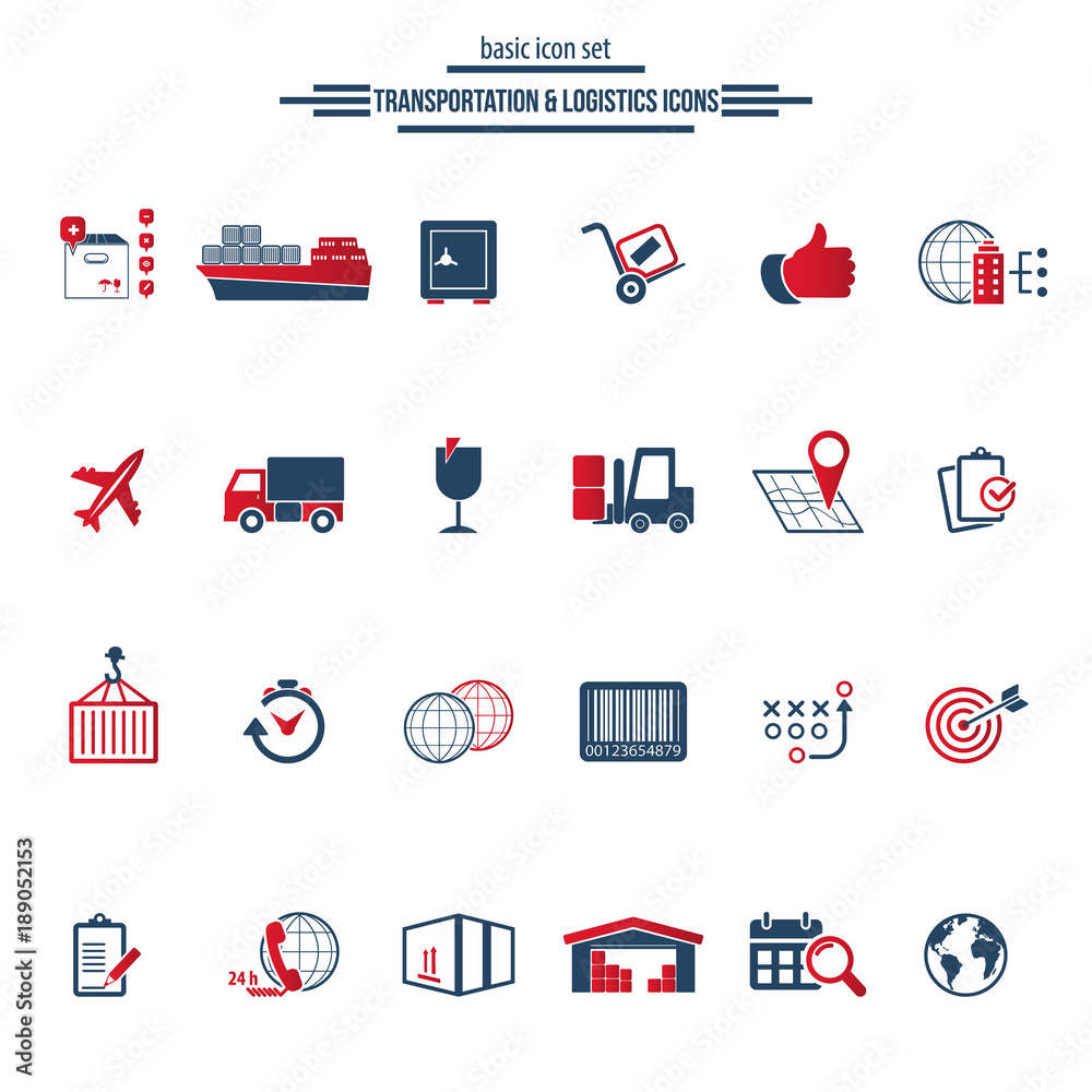 Logistics service icon set. Fast delivery and quality service ...