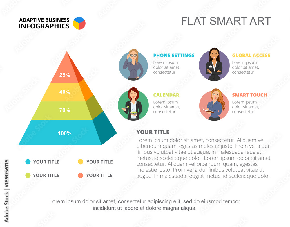 Priorities Pyramid Chart Slide Template Stock Vector | Adobe Stock