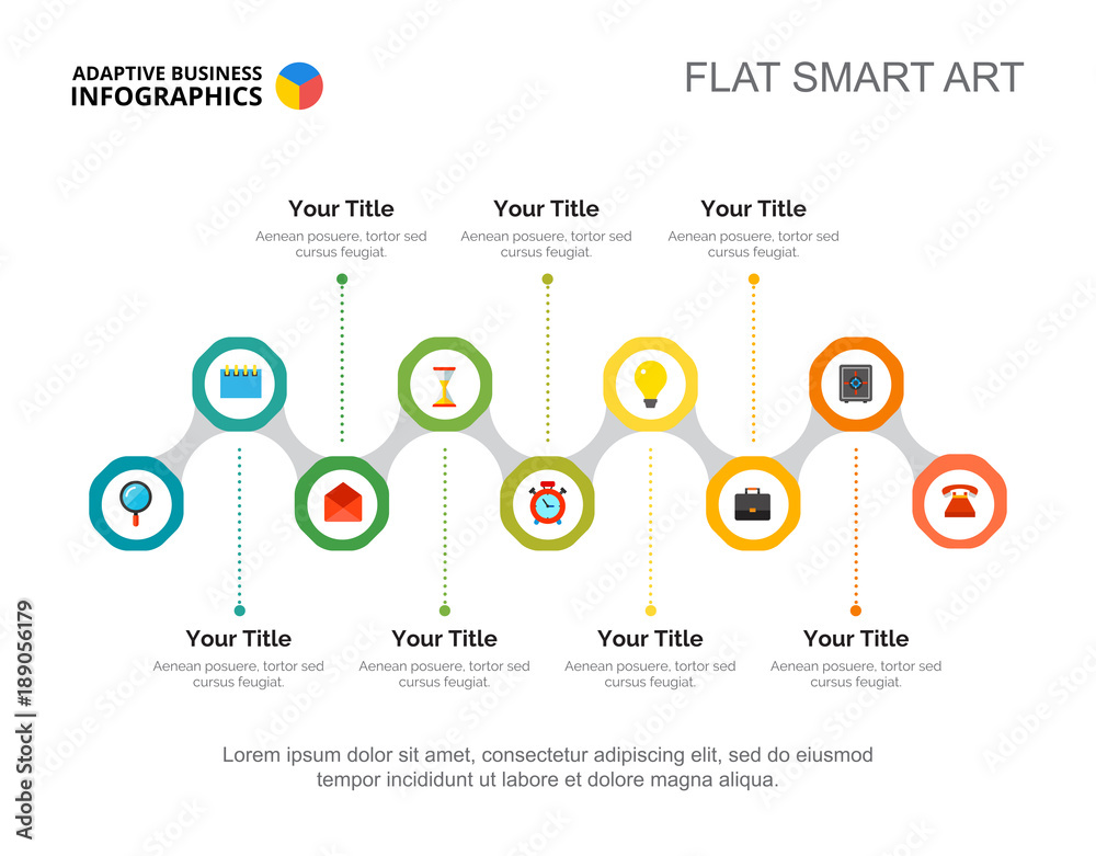 Seven Options Management Slide Template Stock Vector | Adobe Stock