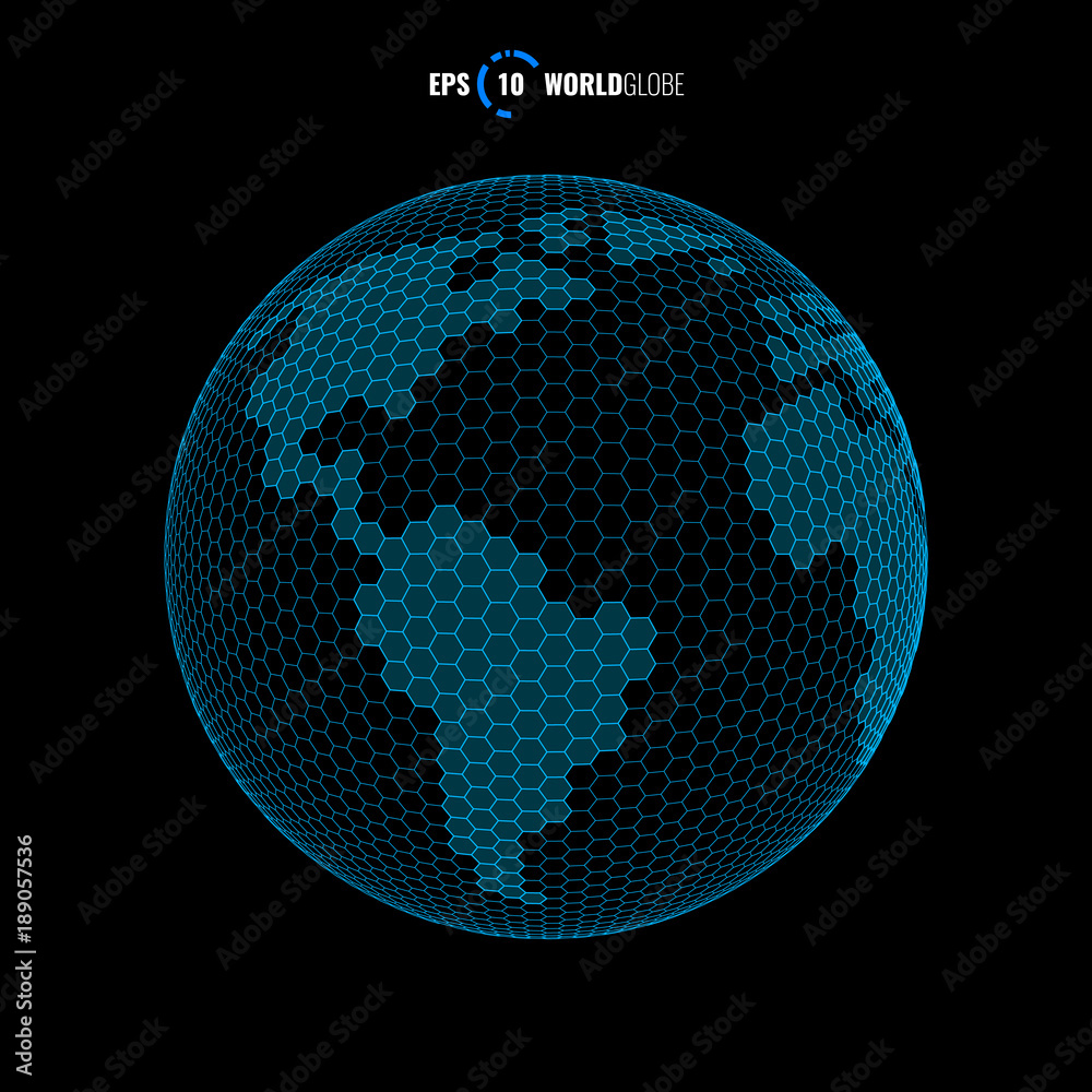 Vector 3D World Globe Template Stock Vector | Adobe Stock
