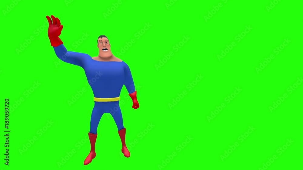 Horrified terrorized animated superhero strongman cartoon character ...