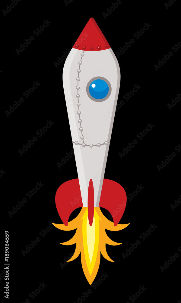 Animated Rocket With Black Background