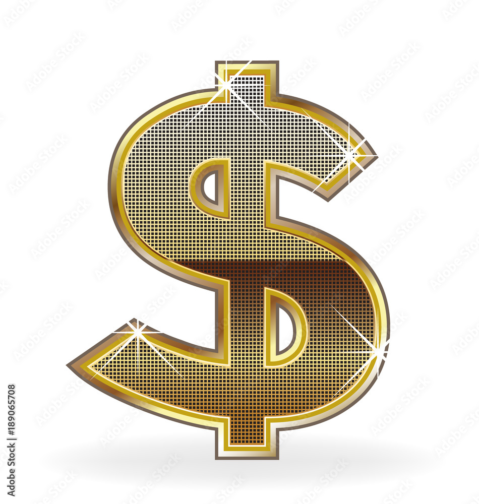 Gold Dollar Sign Vector