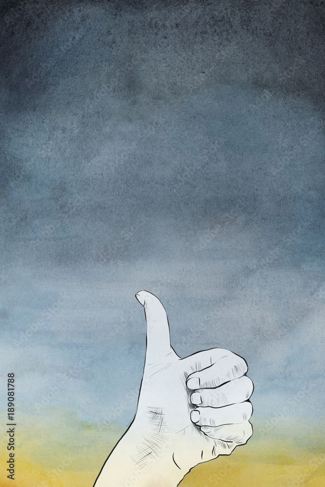 Human hand giving the thumbs up sign Stock Photo | Adobe Stock