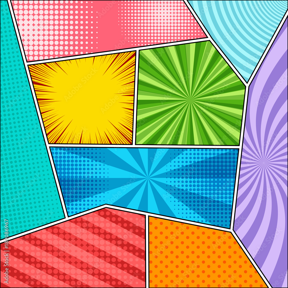 Comic book page background Stock Vector | Adobe Stock
