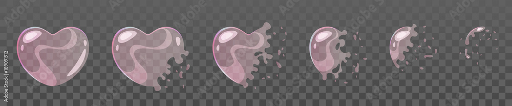 pink bubble burst sprites Stock Vector | Adobe Stock