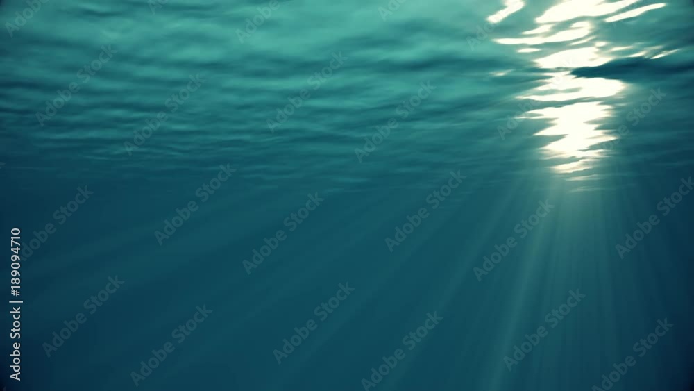 ocean waves from underwater looping animation High quality Light rays ...