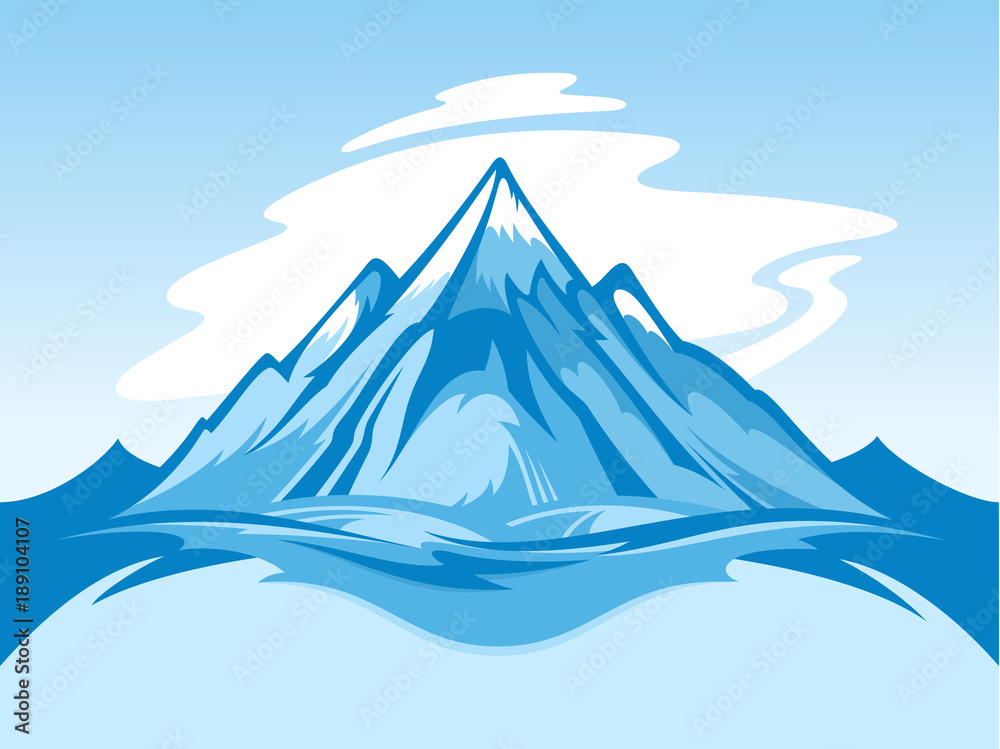 Vector snow mountains landscape Stock Vector | Adobe Stock