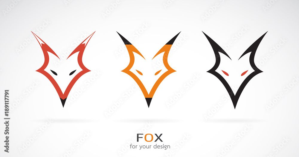 Vector of a fox head design on a white background. Wild Animals. Easy ...