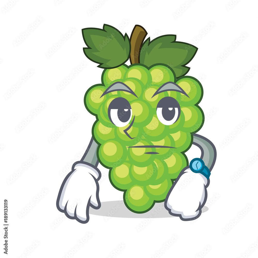 Waiting green grapes mascot cartoon Stock Vector | Adobe Stock