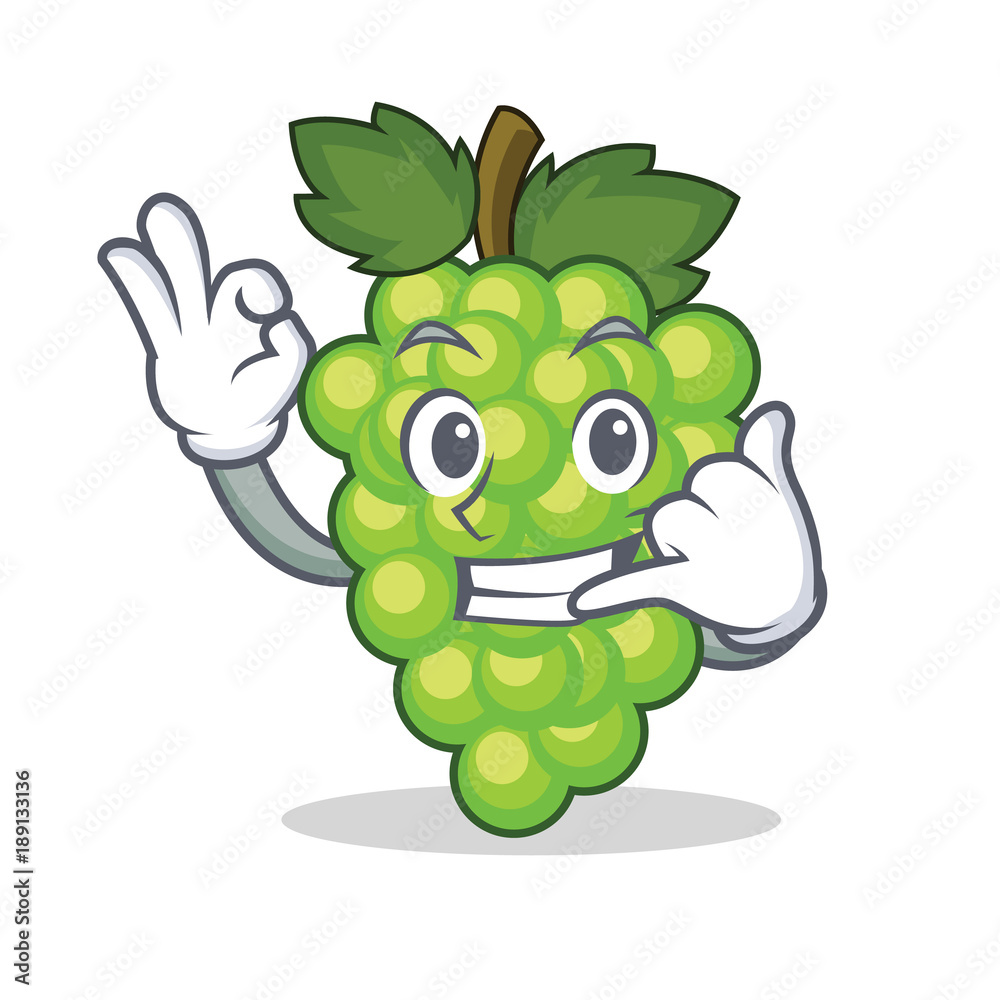 Call me green grapes mascot cartoon Stock Vector | Adobe Stock