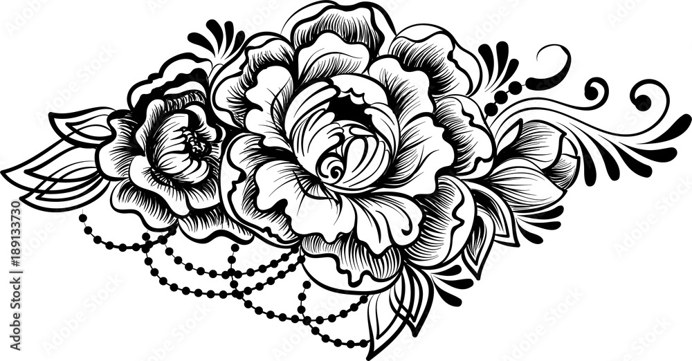 Ethnic indian line art border Stock Vector | Adobe Stock