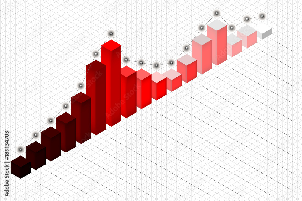 Business design concept,bar graph , color Gradient background Stock ...
