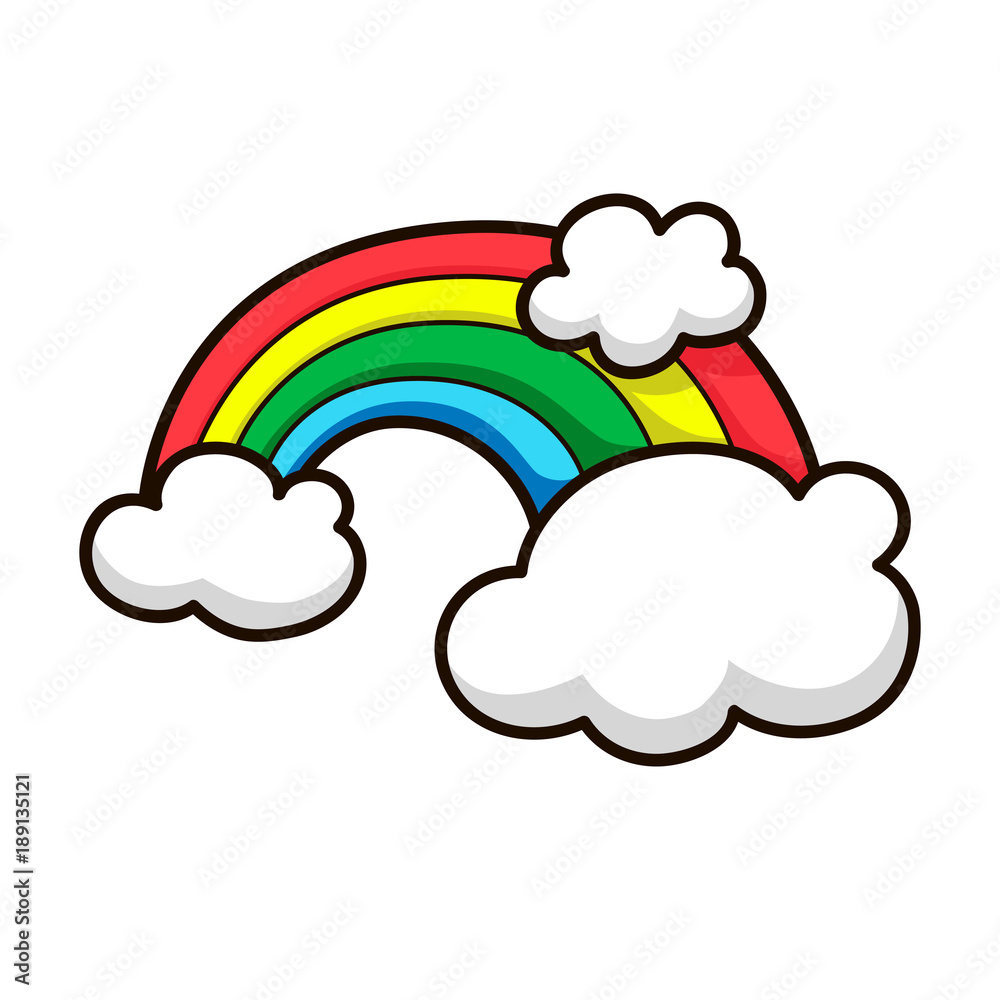 Animated Rainbow With Clouds