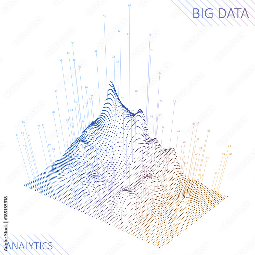 Abstract infographics visualization. Big data code representation ...