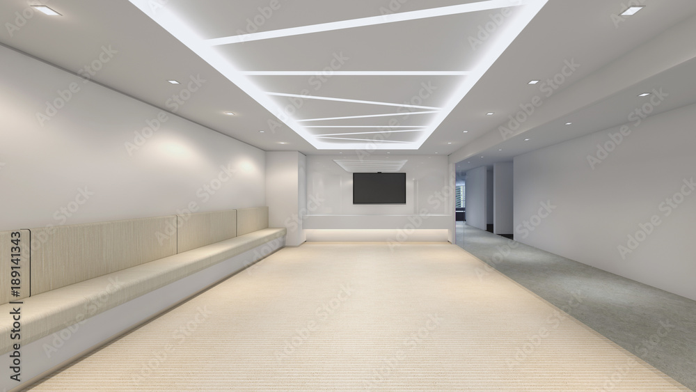 Modern Empty Room, 3D render interior design, mock up illustration ...