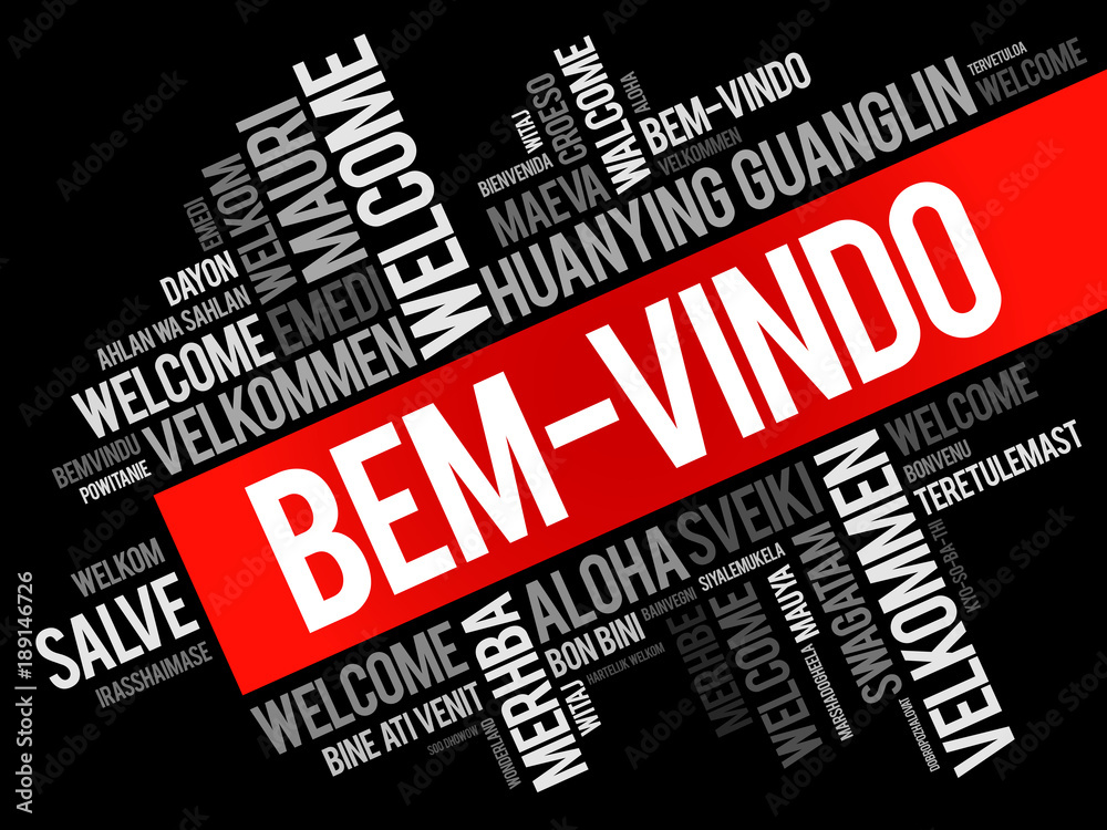 Vecteur Stock Bem-Vindo (Welcome in Portuguese) word cloud in different languages, conceptual ...