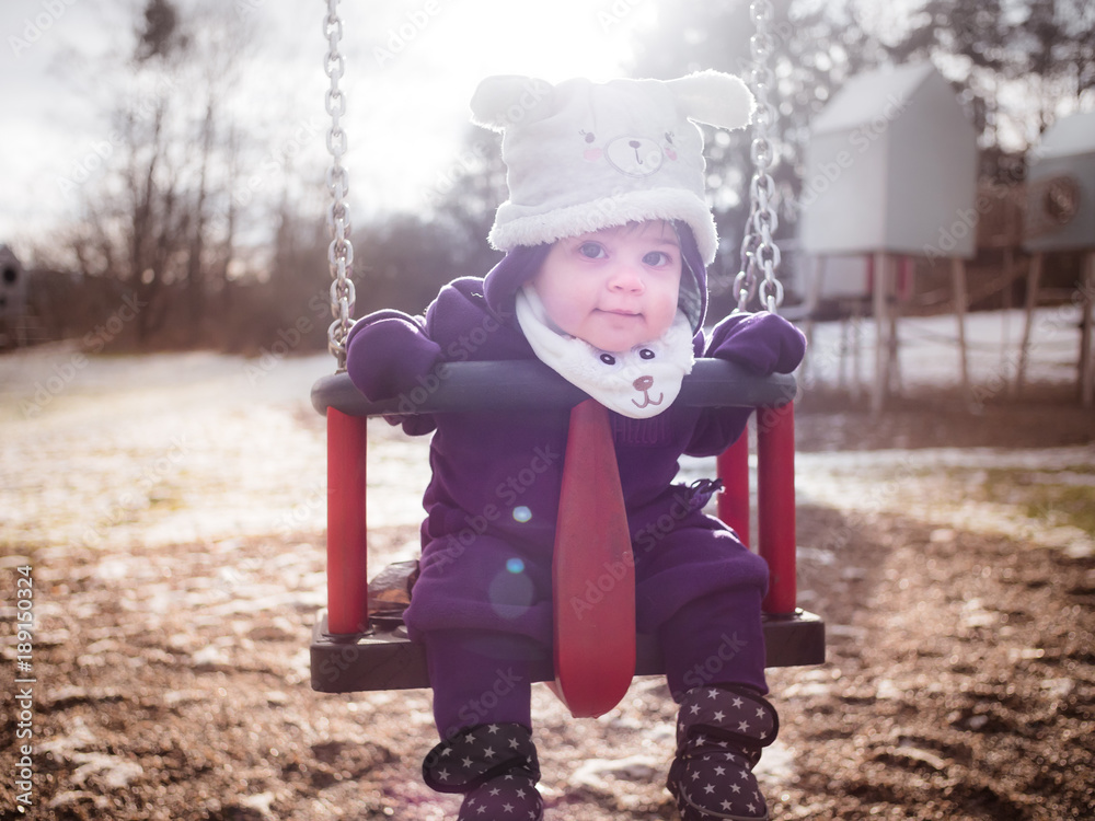 As the Sun, she was too shy in this cold day to enjoy her first ...