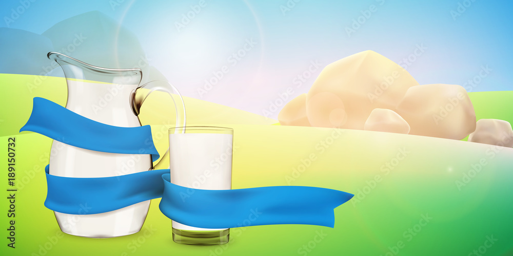 Fresh milk vector background for label design or advertising needs ...