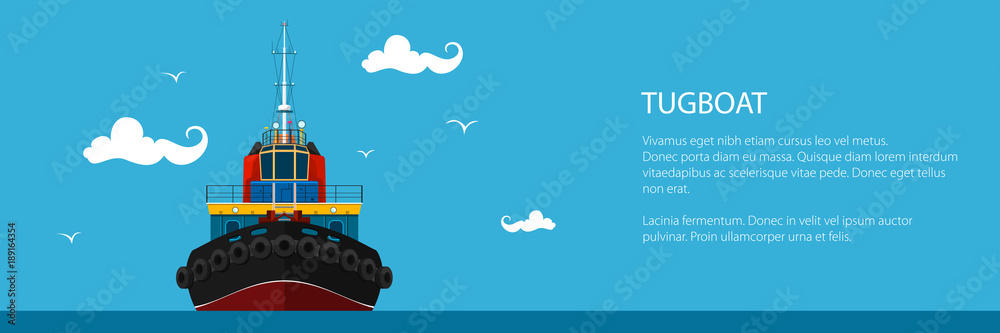 Banner with Tugboat, Pushboats for Towage and Mooring of Other Courts ...