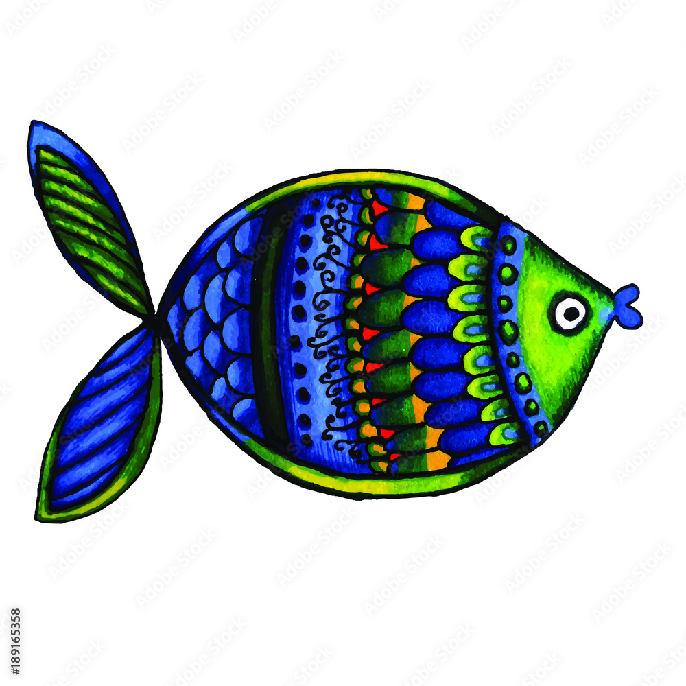 Colorful Fishes Drawing