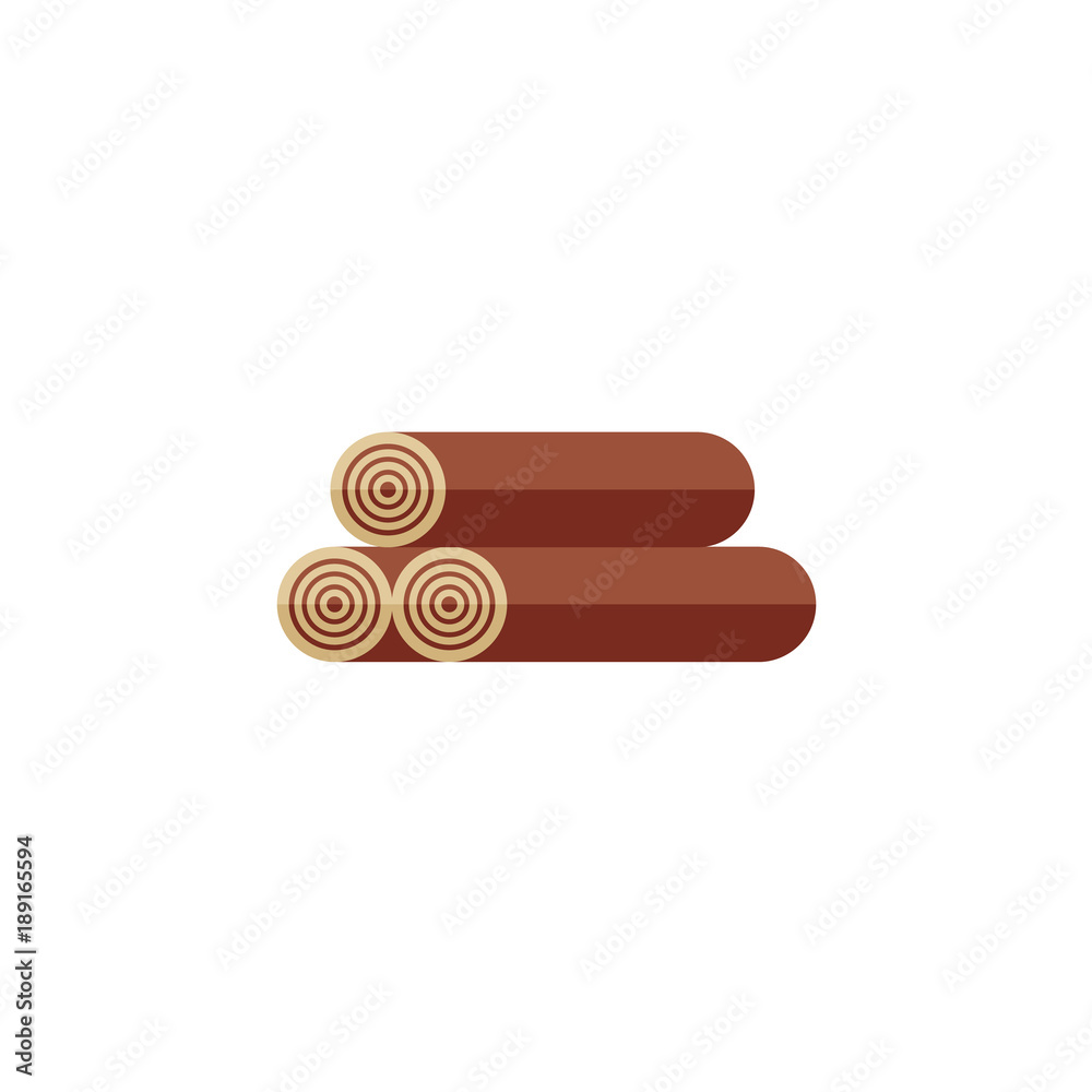 Three logs of wood, firewood, flat style vector illustration isolated ...