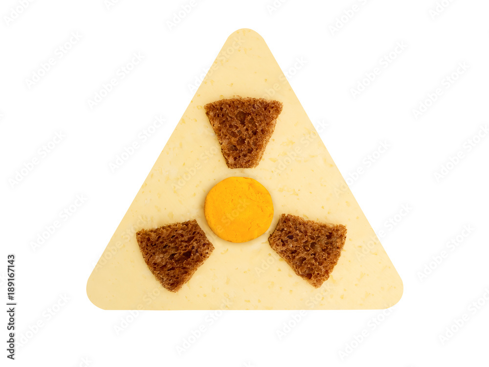 Radioactive radiation danger symbol with yellow and black stripes made ...