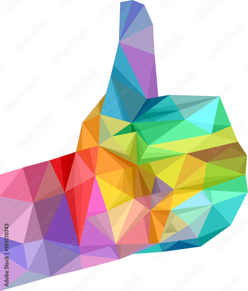 Hand Thumbs Up Geometric Design Illustration Stock Vector | Adobe Stock