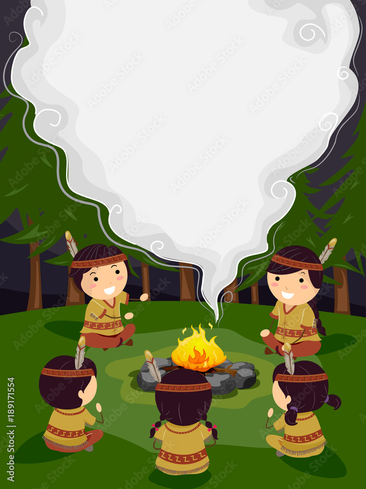 Stickman Kids Story Telling Frame Background Illustration Stock Vector ...