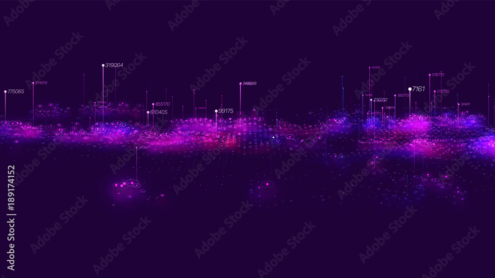 Vector abstract 3D big data visualization. Futuristic infographics ...