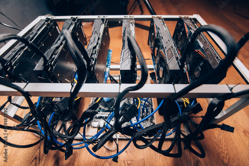 cryptocurrency mining rig. details of graphics card mining rig with ...